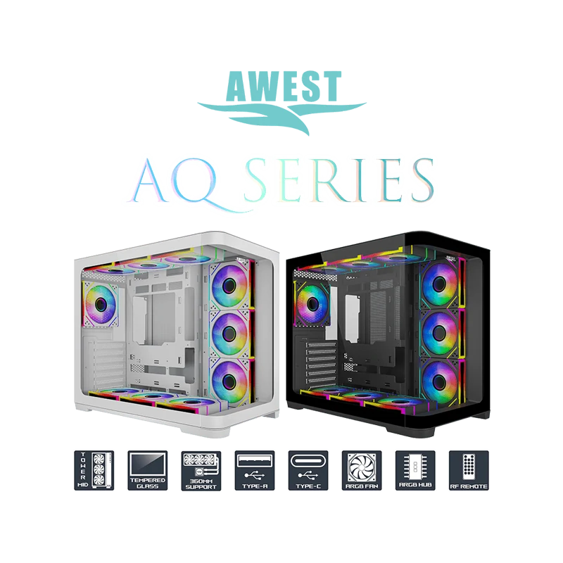 کیس کامپیوتر اوست GT-AQ18-MW | طراحی گیمینگ و خنک‌سازی پیشرفته